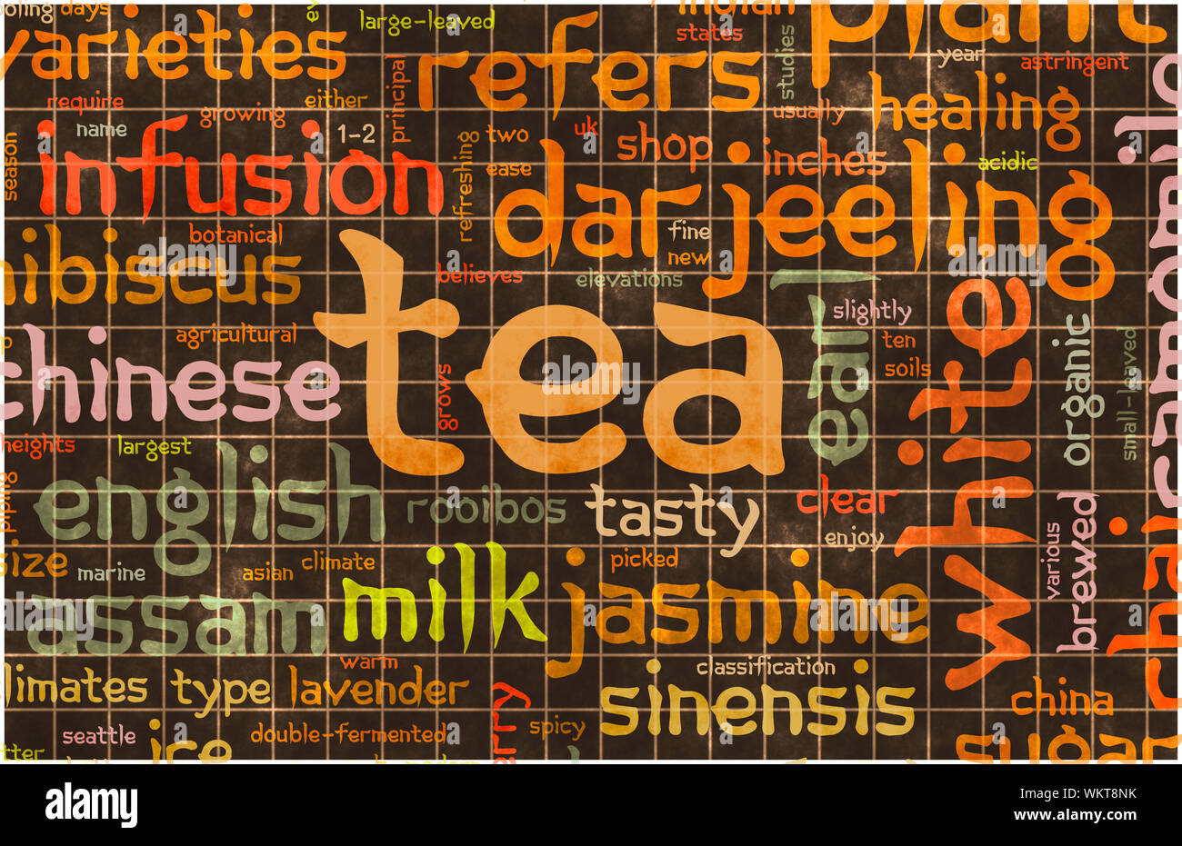Assorted Teas Menu as a Food Drink Background Stock Photo - Alamy