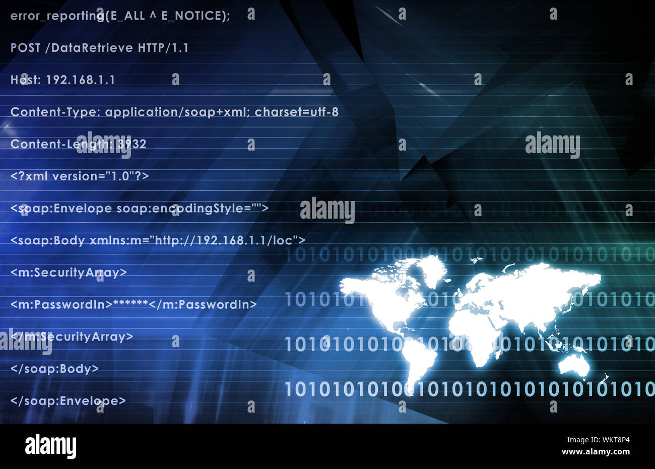 Global Multimedia Technology in Blue Data Art Stock Photo - Alamy