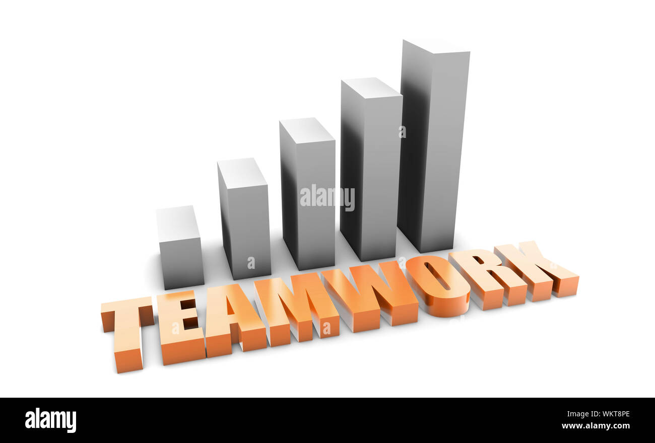 Teamwork in 3d With Business Graph Chart Stock Photo - Alamy