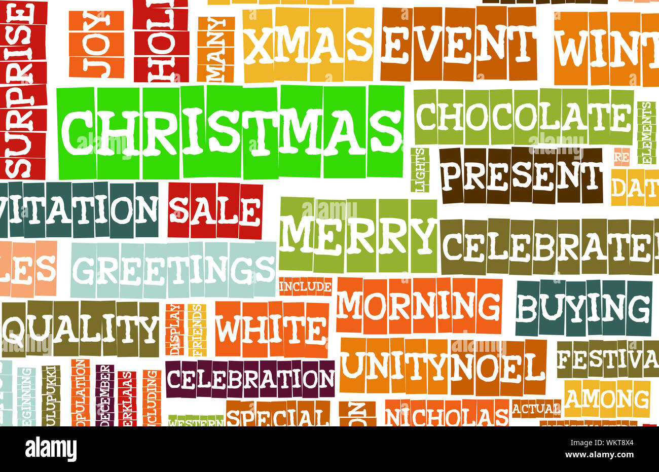 Christmas Creative Stylish Word Art as Background Stock Photo - Alamy