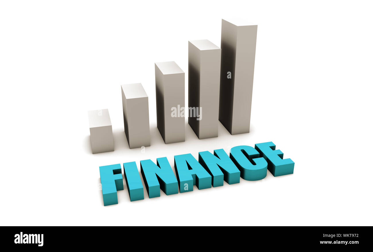 Blue Finance Matters in 3d with Bar Chart Stock Photo - Alamy