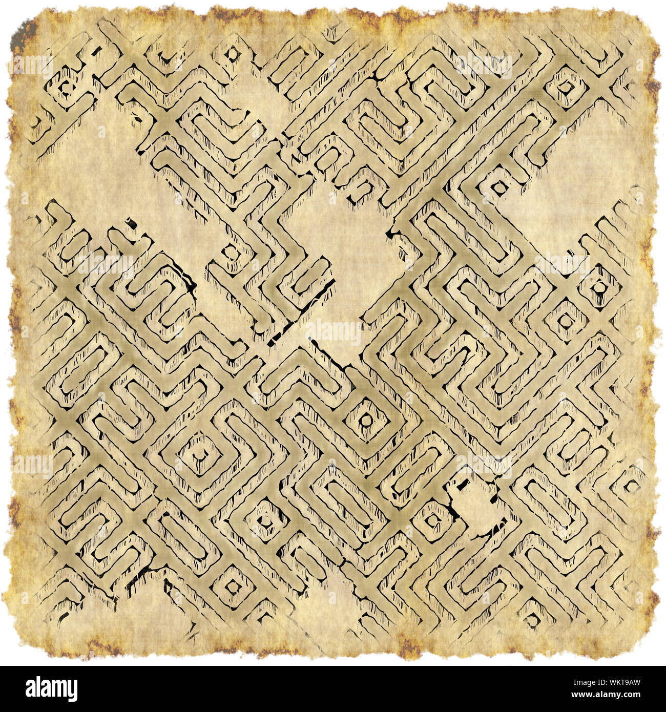 Ancient Adventure Scroll Map with Hidden Treasure Stock Photo - Alamy