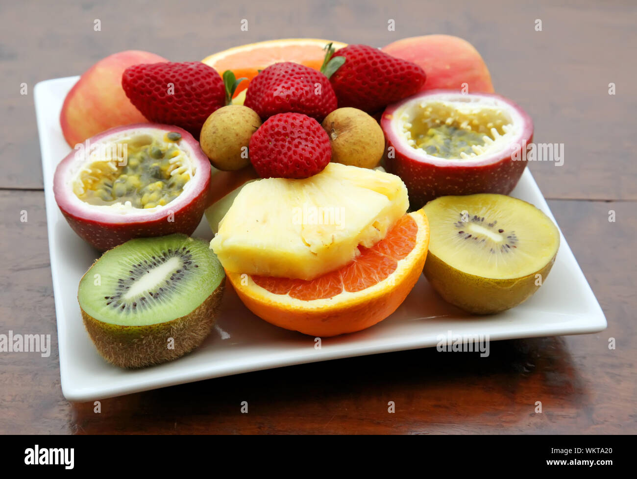 Mixed Fruit Cut into Pieces and Slices Stock Photo - Alamy