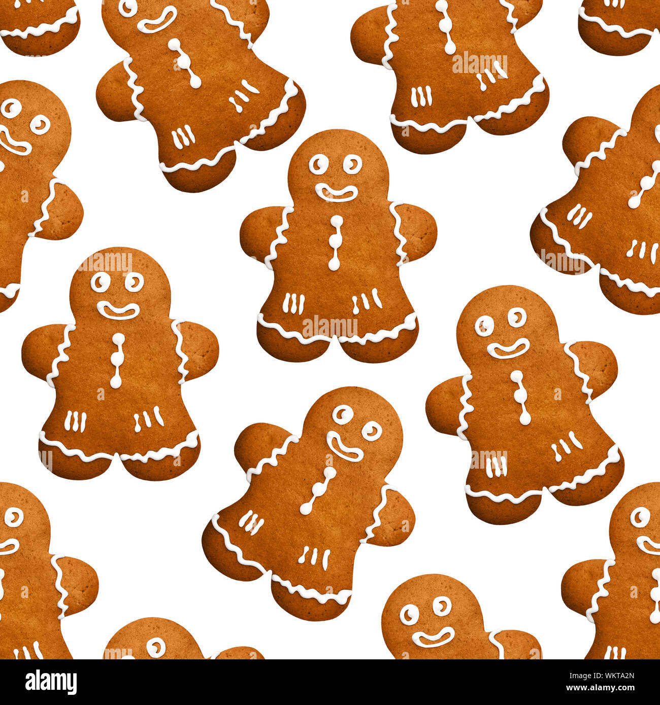 Gingerbread men Seamless pattern Many traditional Christmas ...