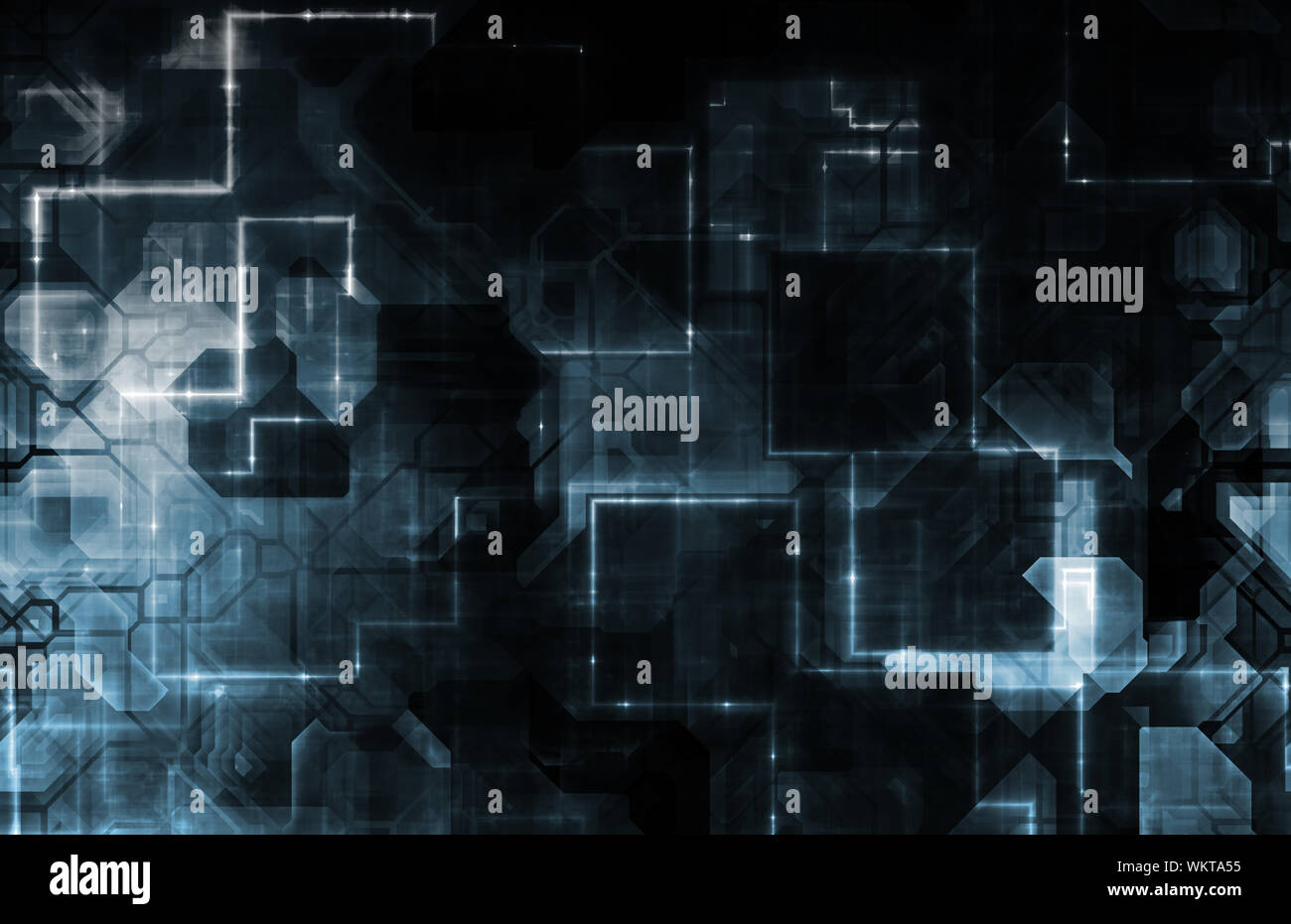 Blue Abstract as a Network Data Energy Grid Stock Photo - Alamy
