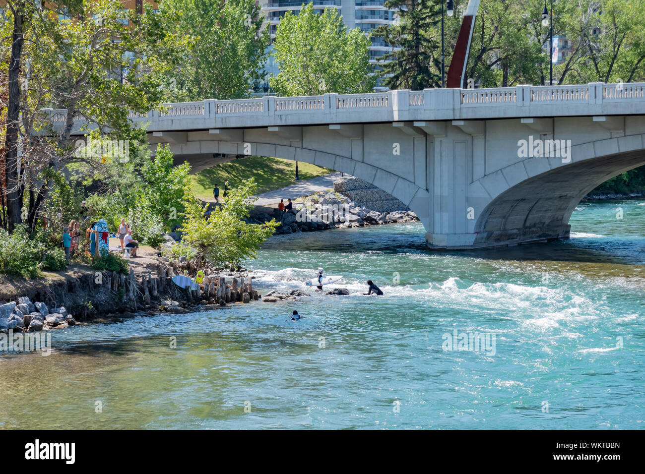 Noon view of the famous Louise Bridge at Calgary, Canada Stock Photo ...