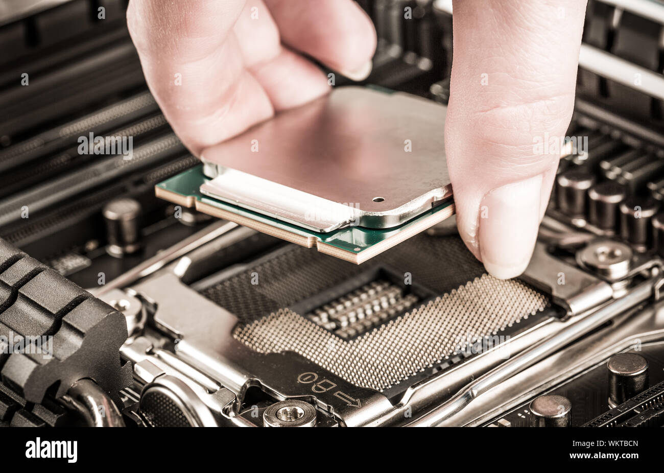Modern processor and motherboard for a home computer Stock Photo - Alamy