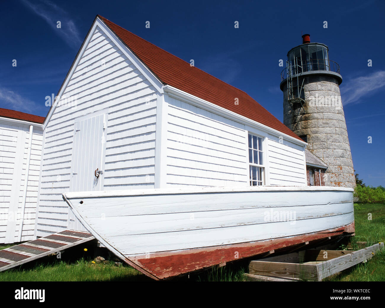 Monhegan Island Lighthouse of Maine Stock Photo - Alamy