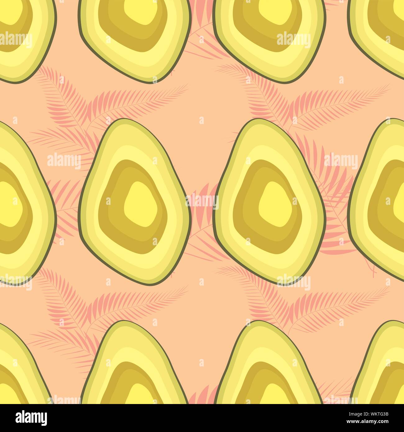 healthy food. Avocado print. Seamless pattern. Cute nature illustration ...