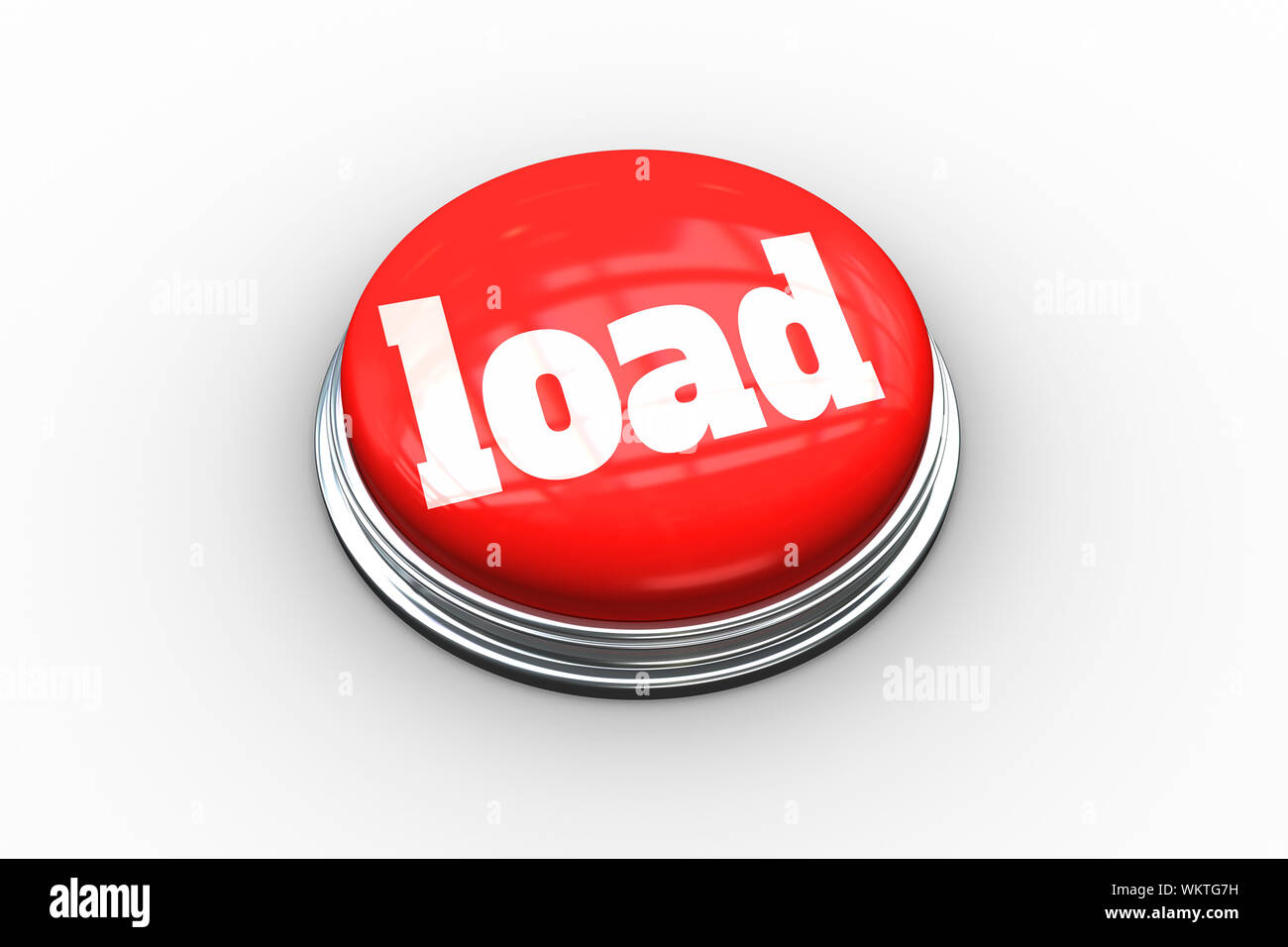 The word load on digitally generated red push button Stock Photo - Alamy