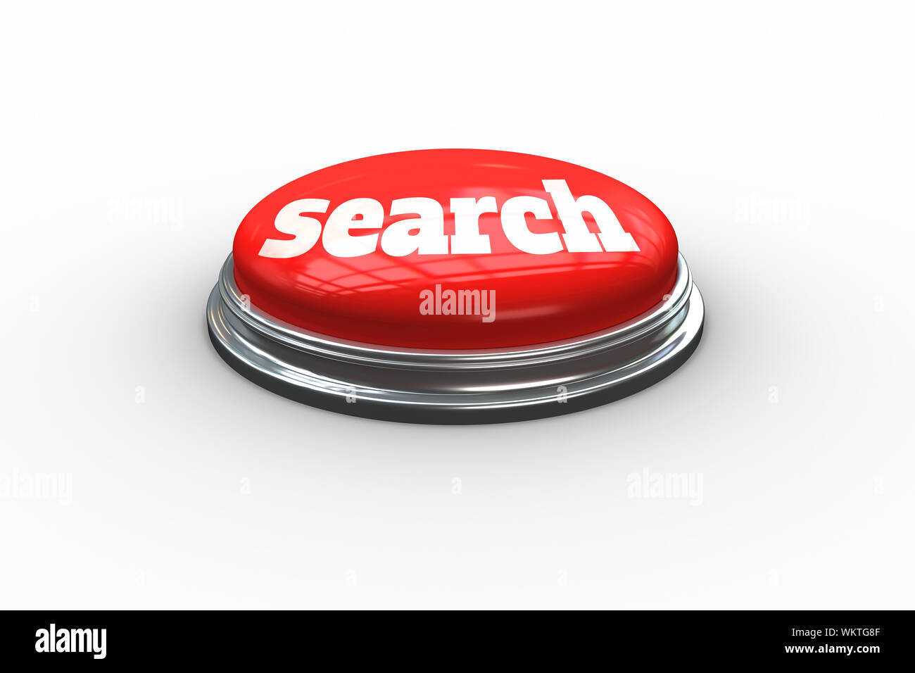 The word search on digitally generated red push button Stock Photo - Alamy