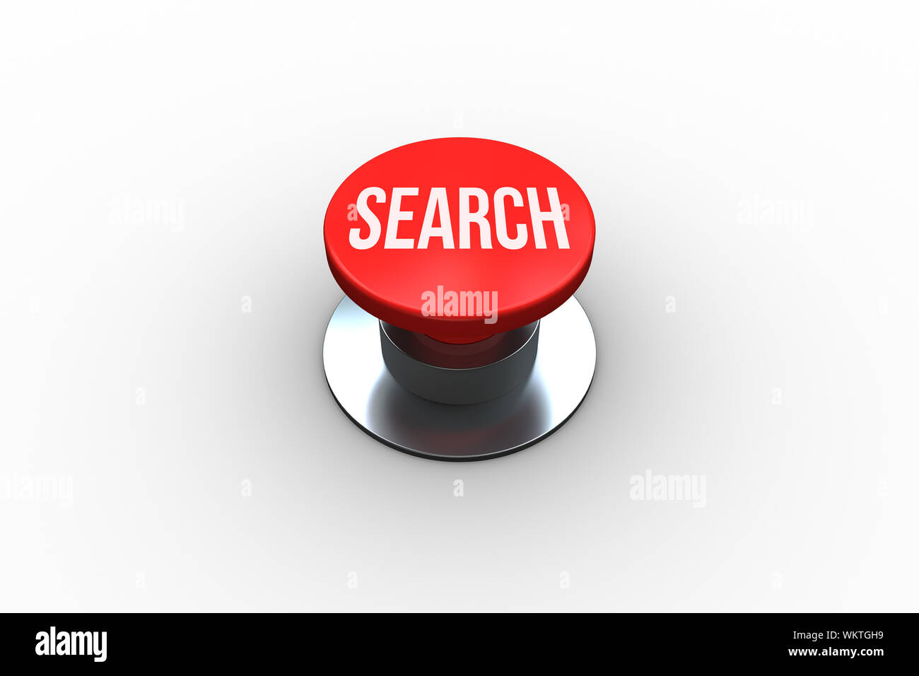 The word search on digitally generated red push button Stock Photo - Alamy