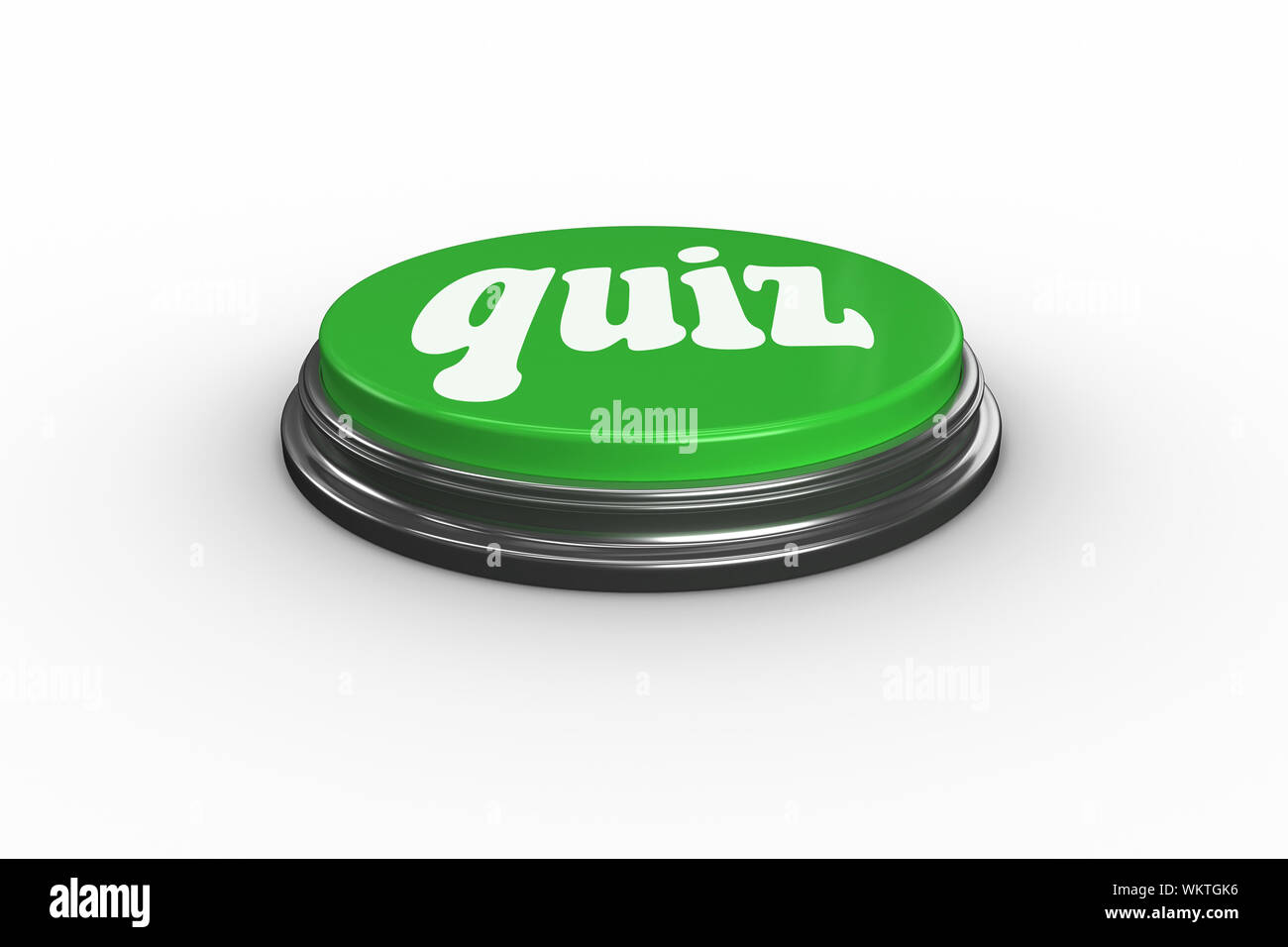 The word quiz on digitally generated green push button Stock Photo - Alamy