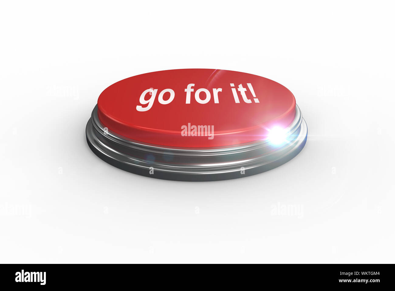 The word go for it against digitally generated red push button Stock ...