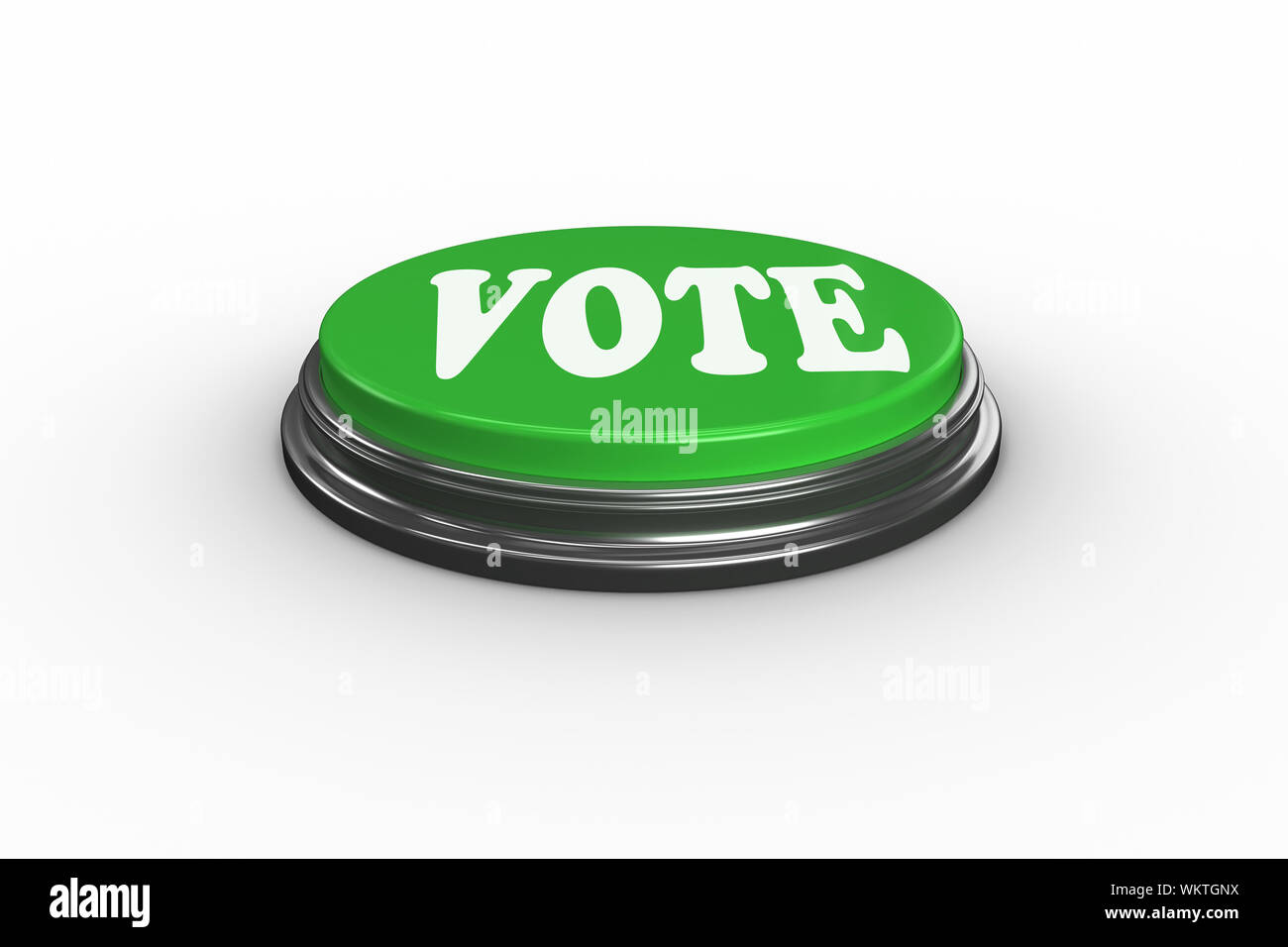 The word vote on digitally generated green push button Stock Photo - Alamy
