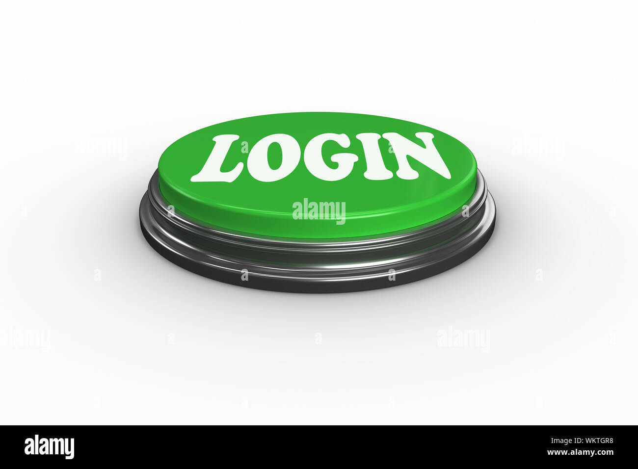 The word login on digitally generated green push button Stock Photo - Alamy