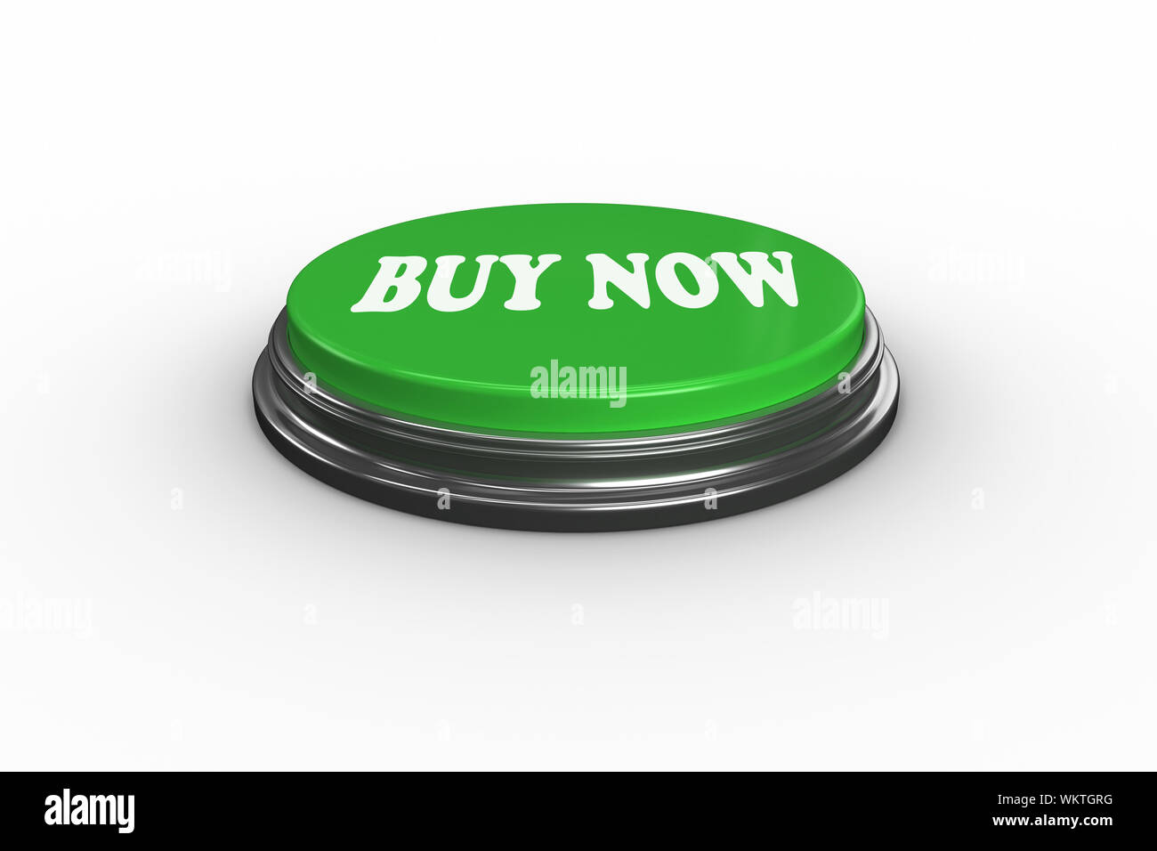 The words buy now on digitally generated green push button Stock Photo ...