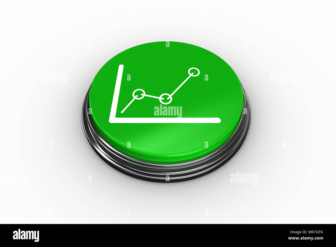 Chart graphic on digitally generated green push button Stock Photo - Alamy