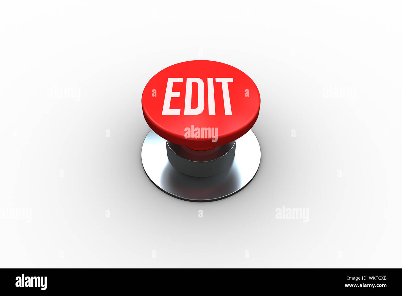 The word edit on digitally generated red push button Stock Photo - Alamy