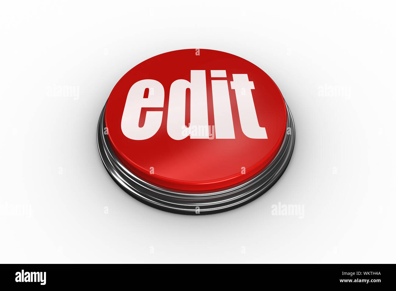 The word edit on digitally generated red push button Stock Photo - Alamy