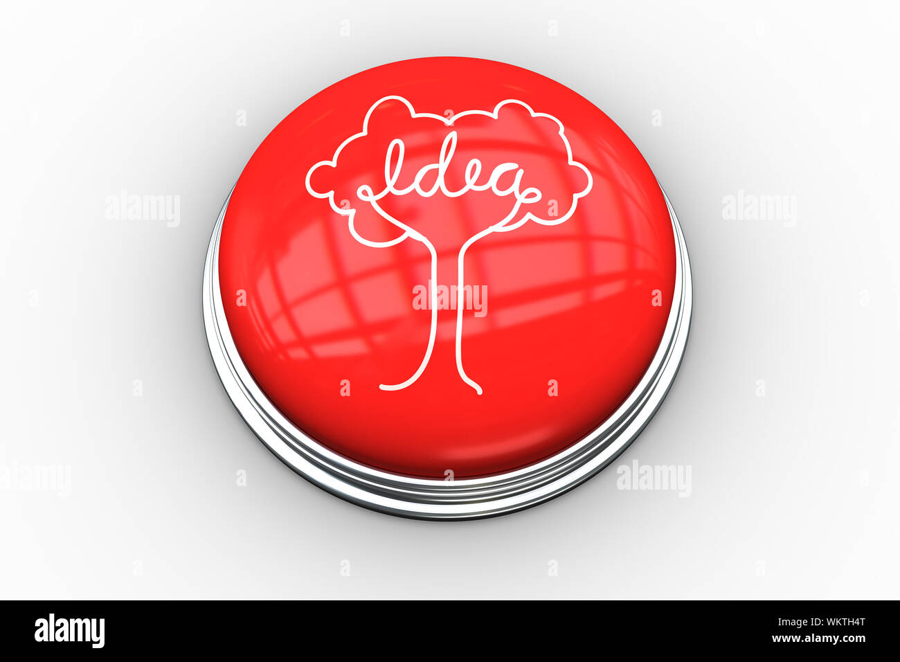 Idea tree graphic on digitally generated red push button Stock Photo ...