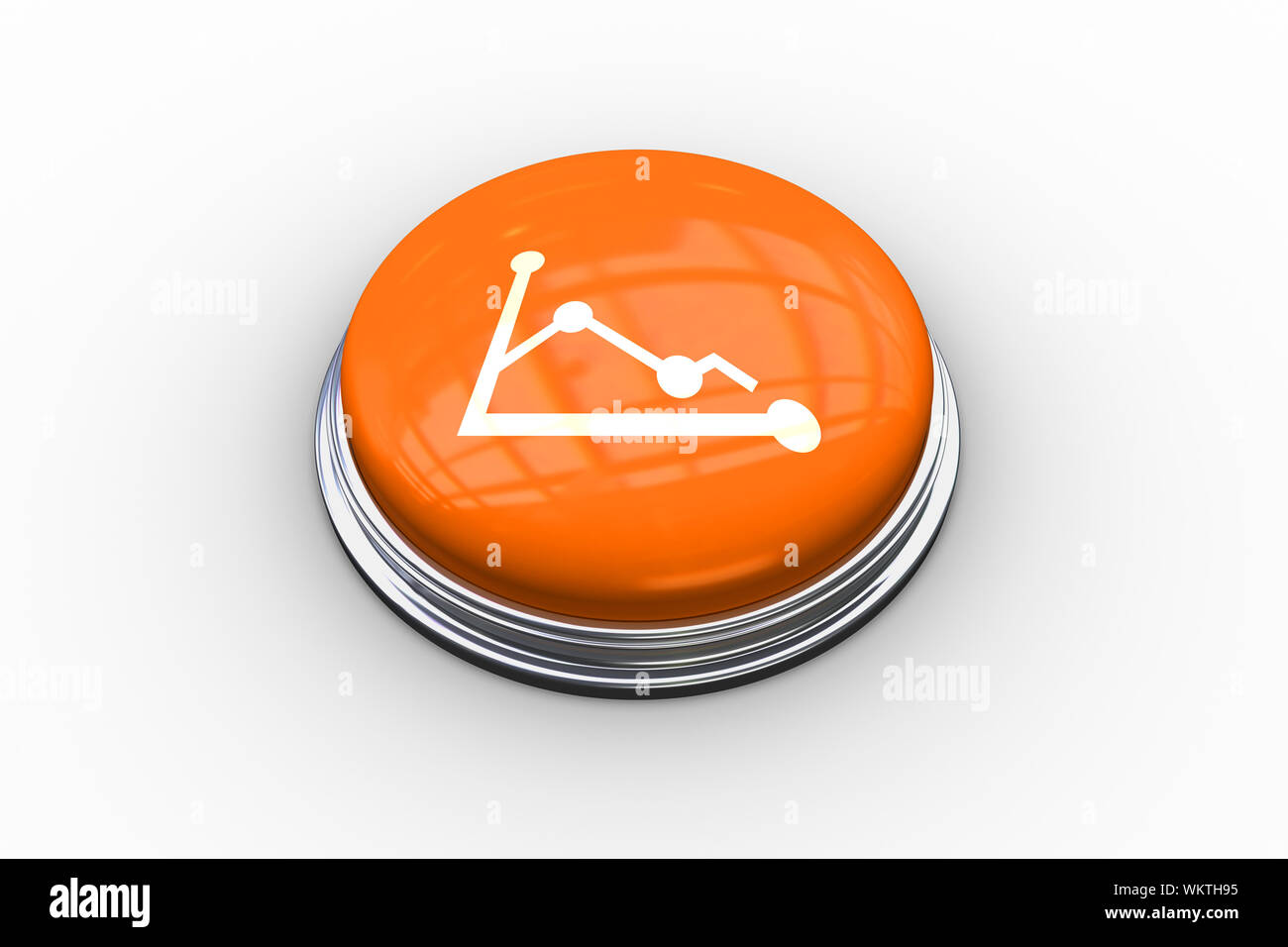 Composite image of graph graphic on shiny orange push button Stock ...
