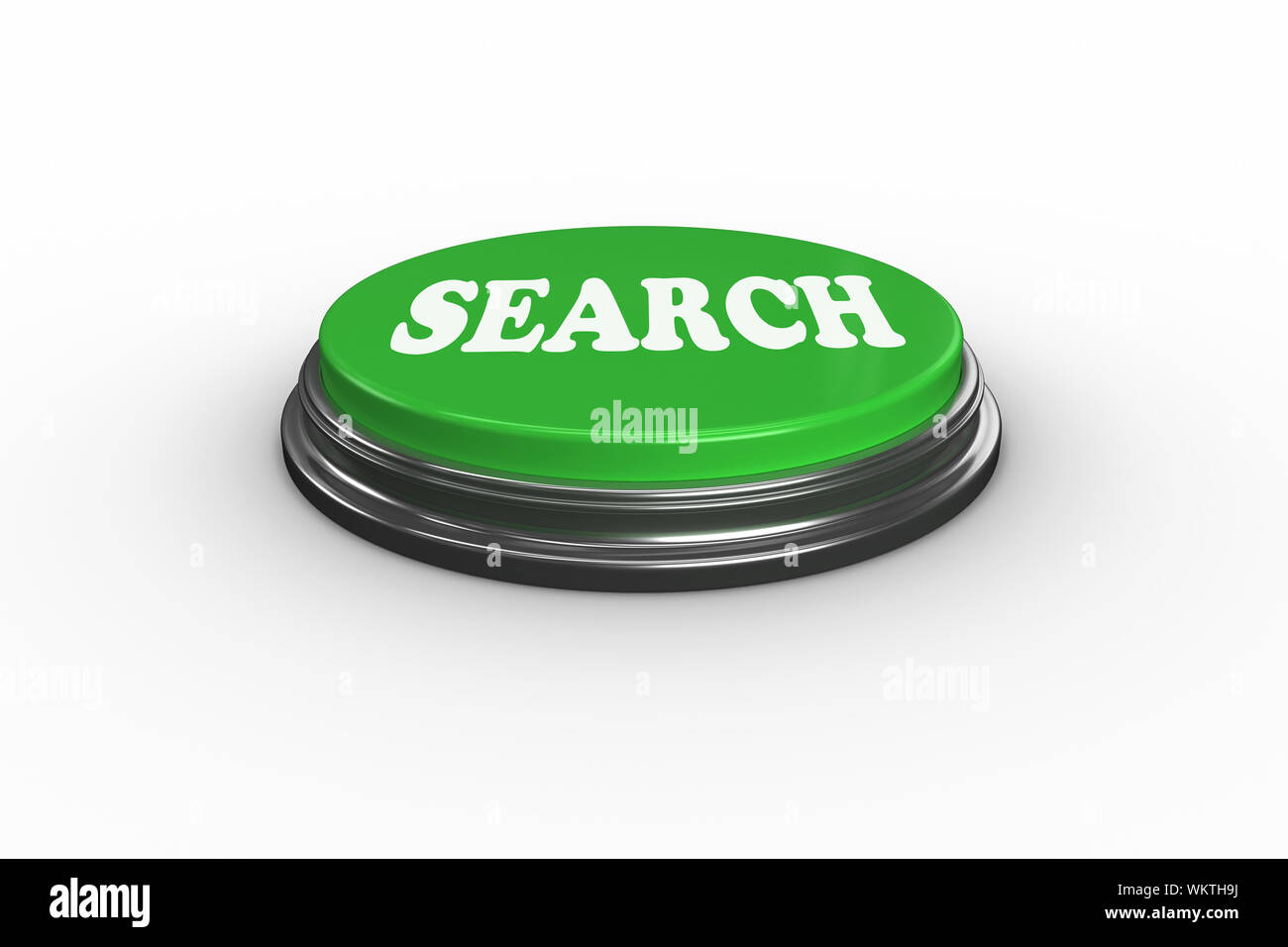 The word search on digitally generated green push button Stock Photo ...
