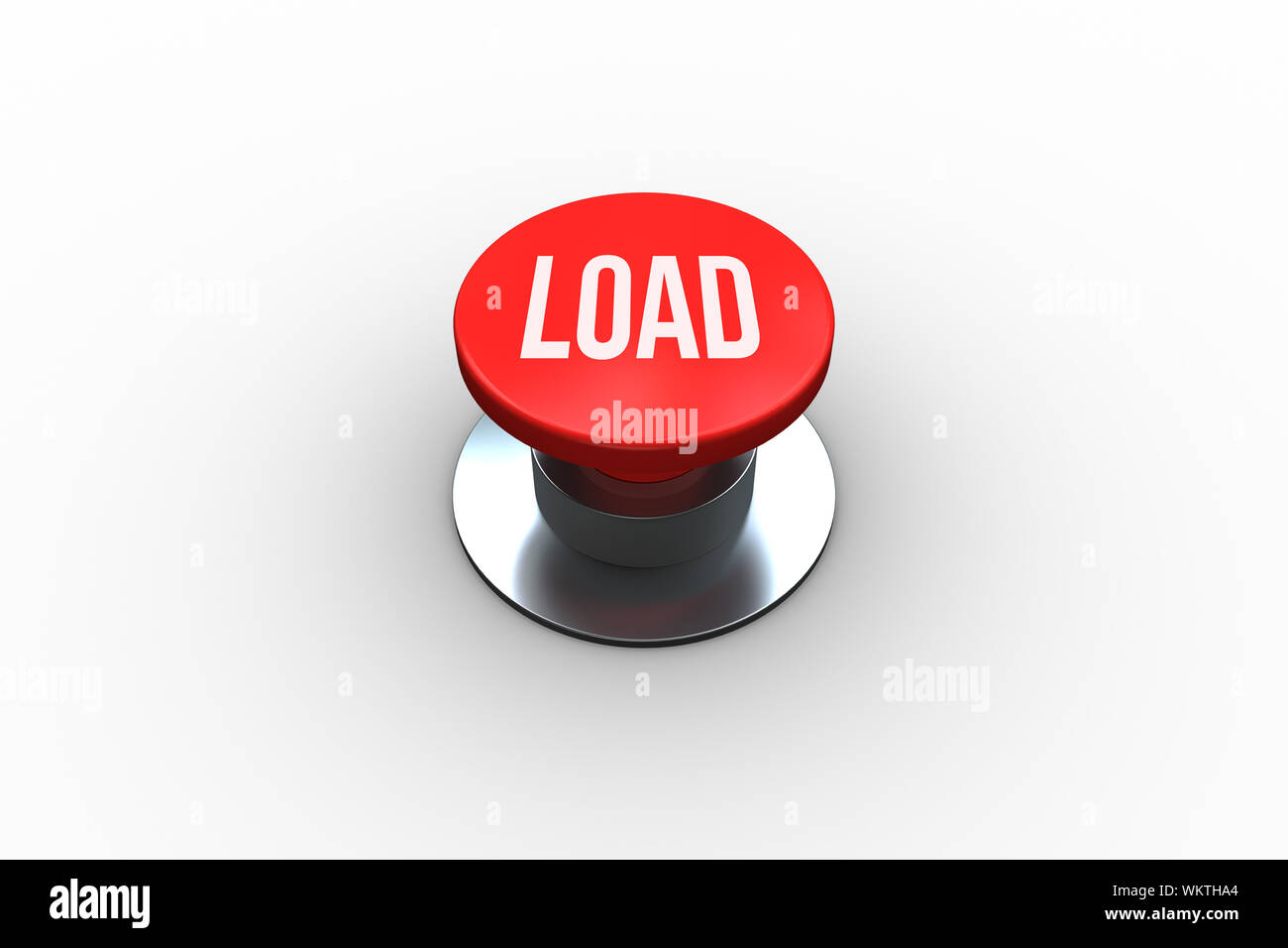 The word load on digitally generated red push button Stock Photo - Alamy