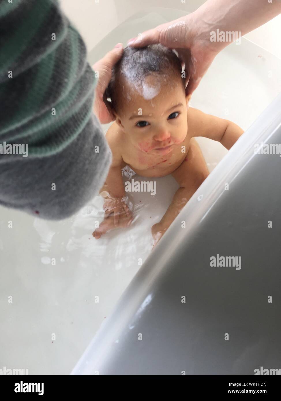 Father son taking bath in hi-res stock photography and images - Alamy