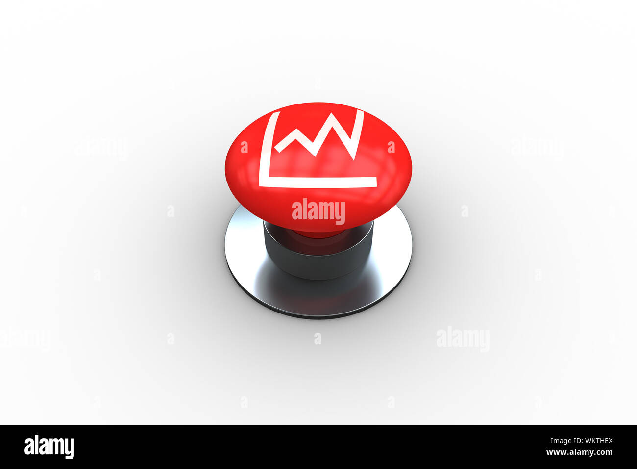 Graph graphic on digitally generated red push button Stock Photo - Alamy