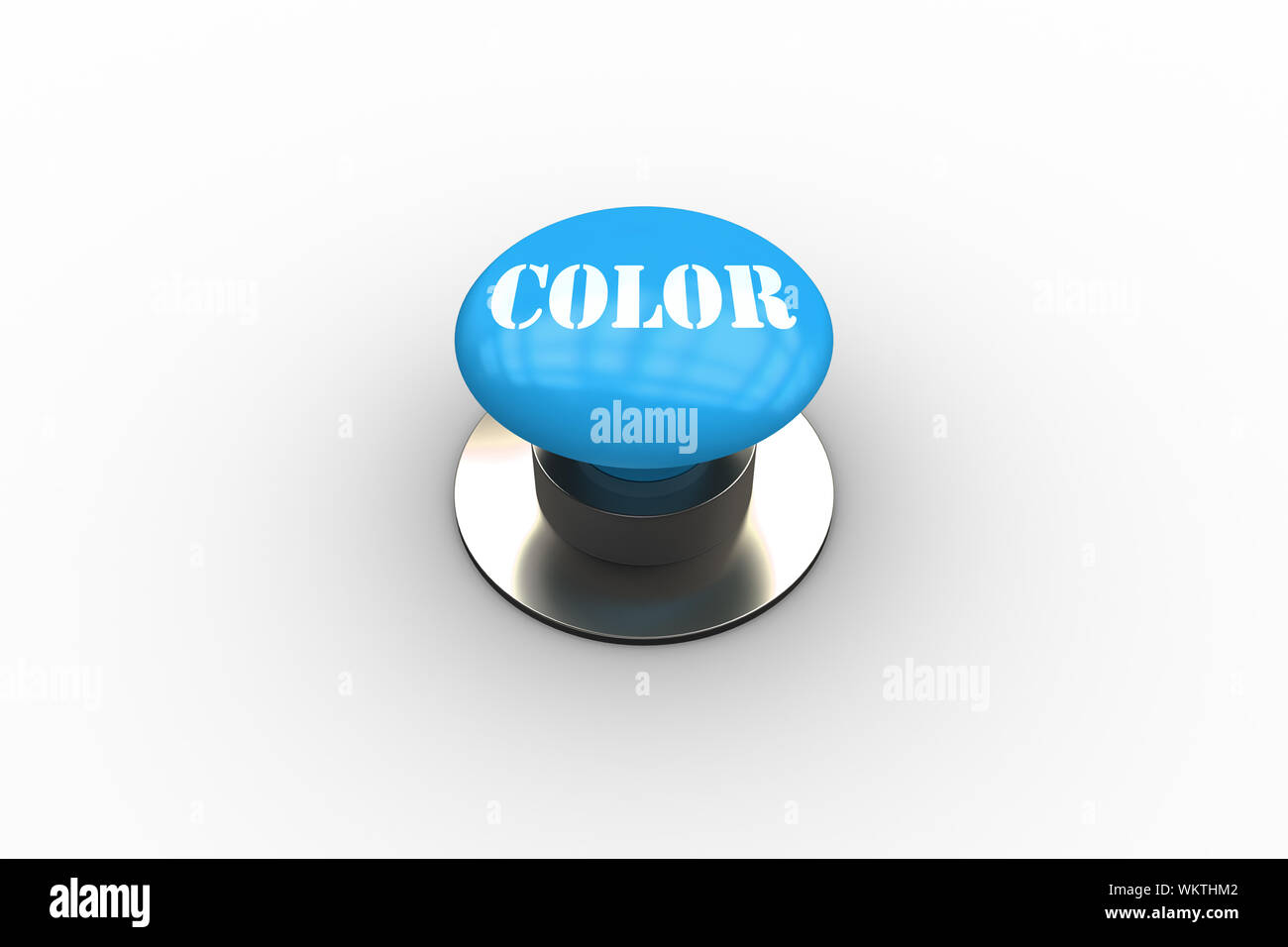 The word color on blue push button on white background Stock Photo - Alamy