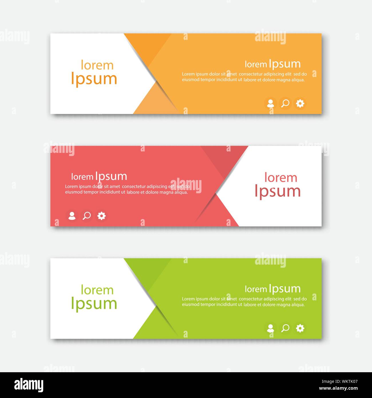Set of abstract design banner template. Three different colors. Vector ...