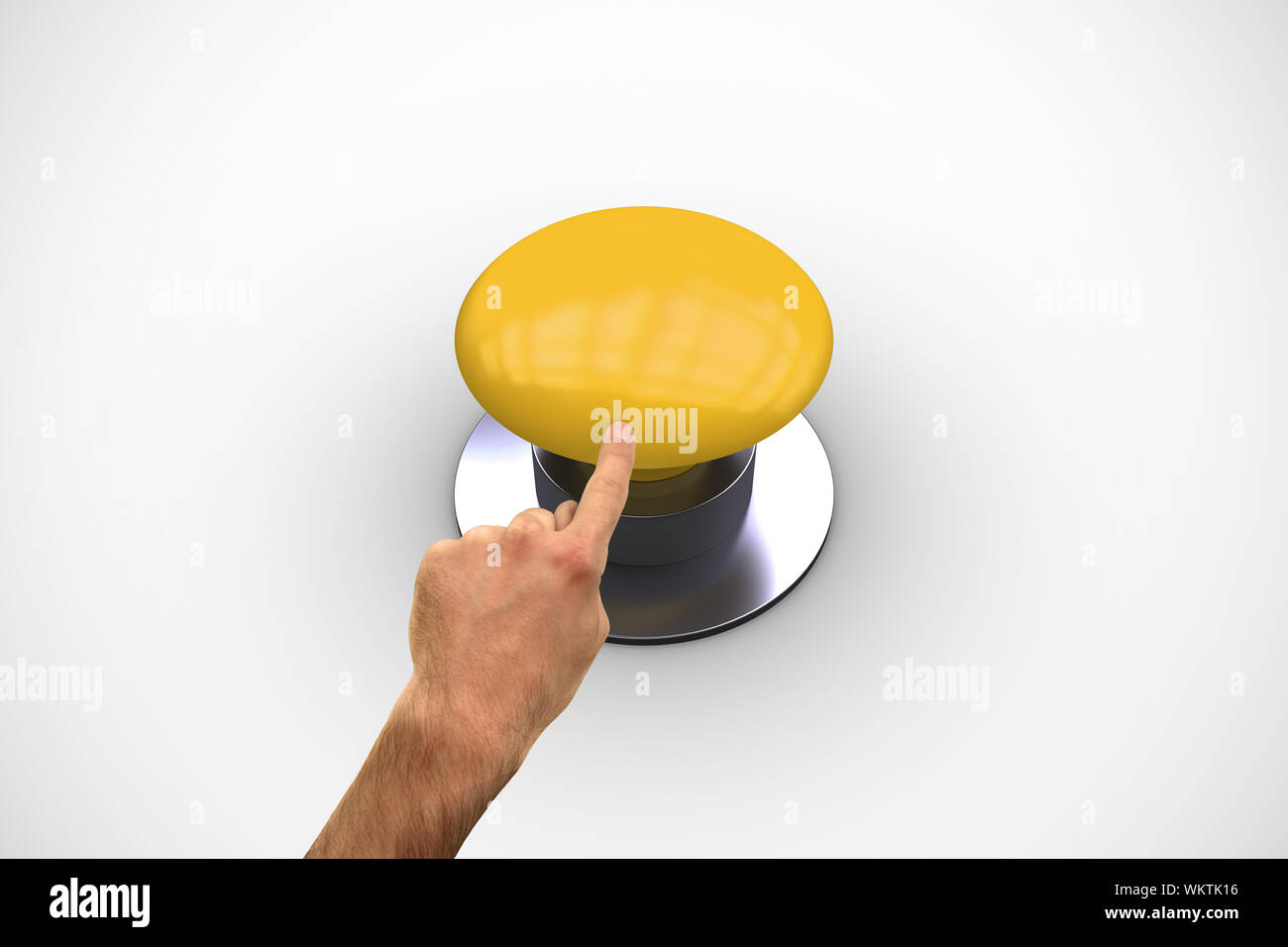 Hand pointing against white background Stock Photo - Alamy