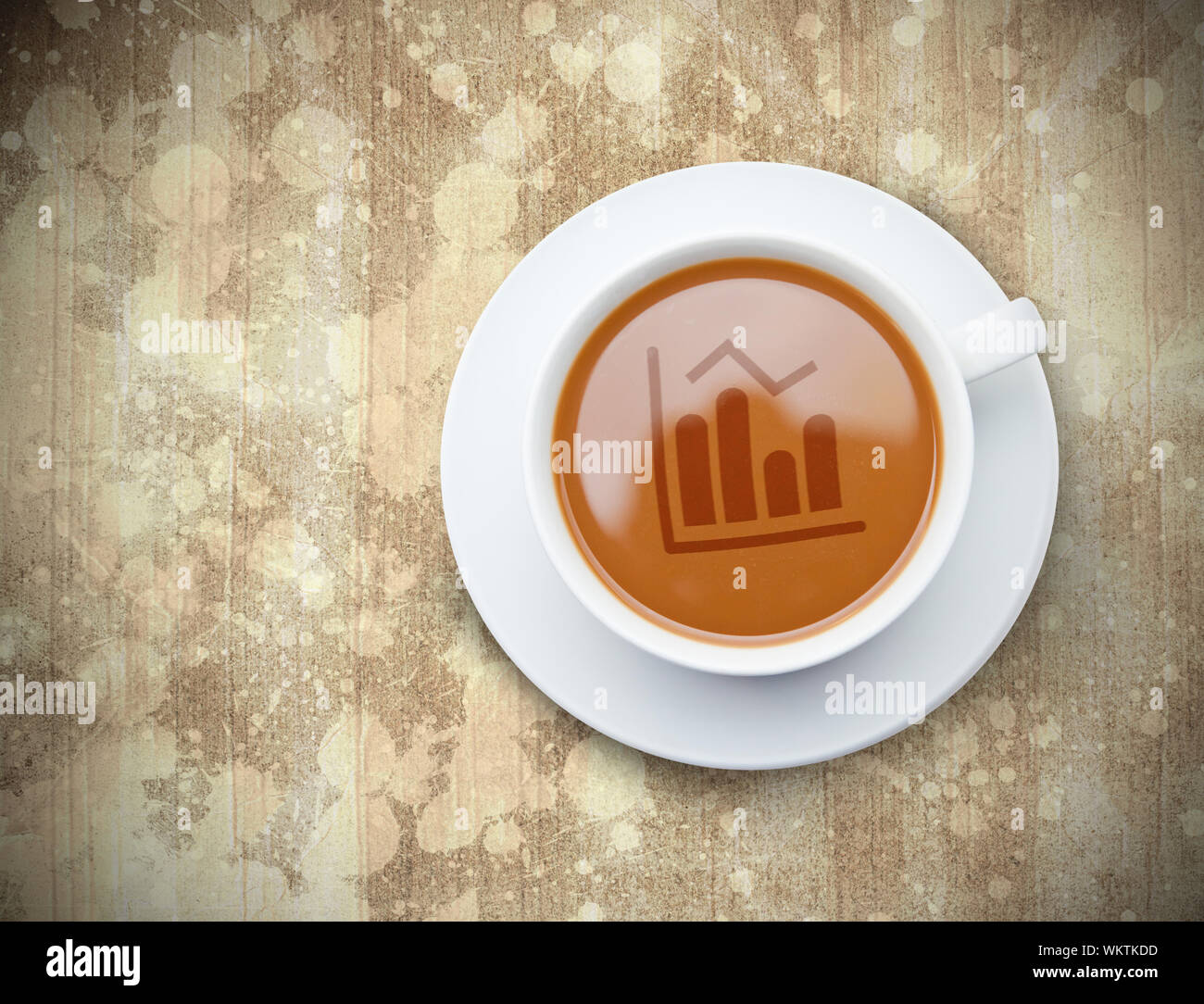 Bar chart against paint splattered paper Stock Photo - Alamy