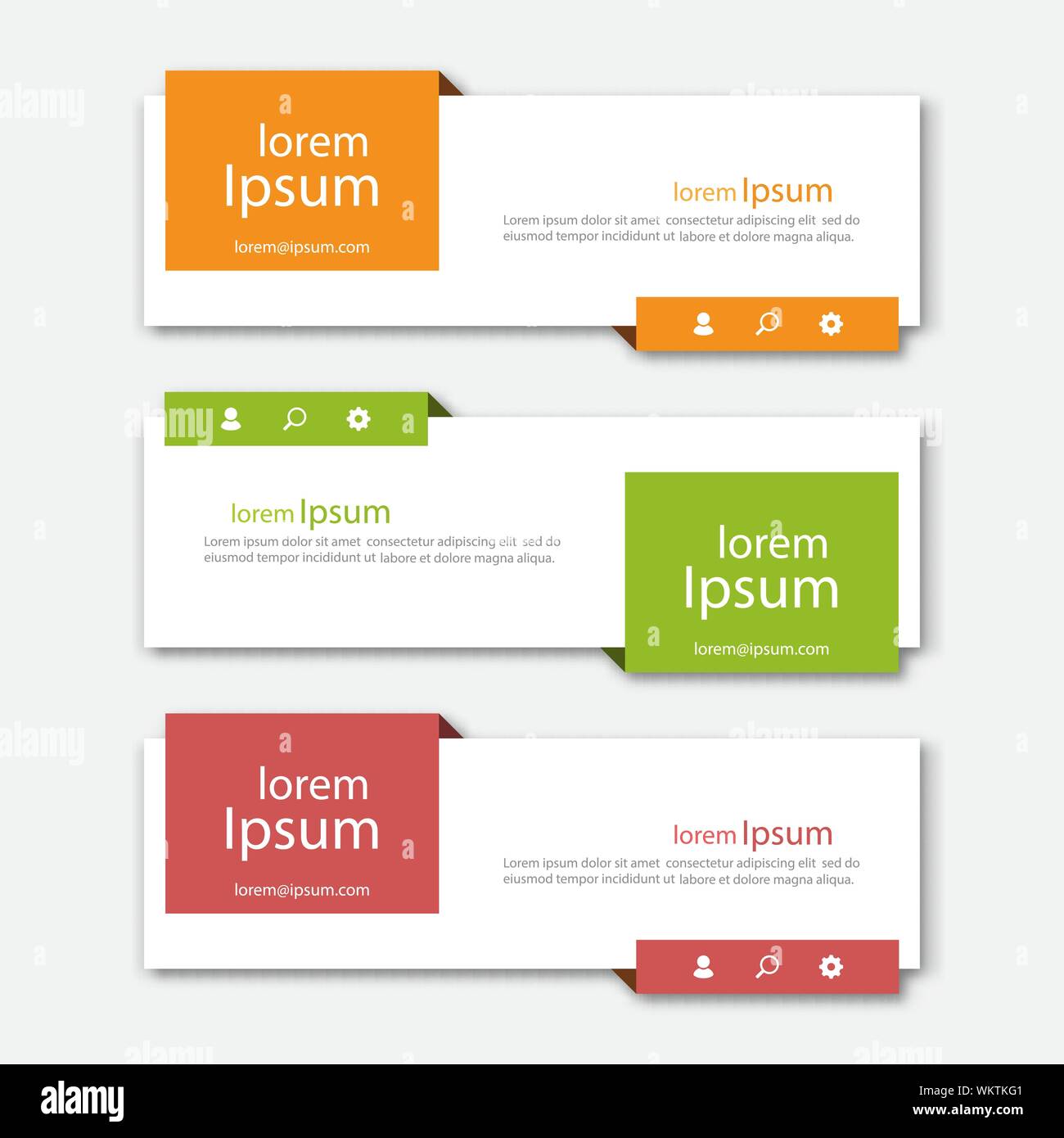 Set of abstract design banner template. Three different colors. Vector ...