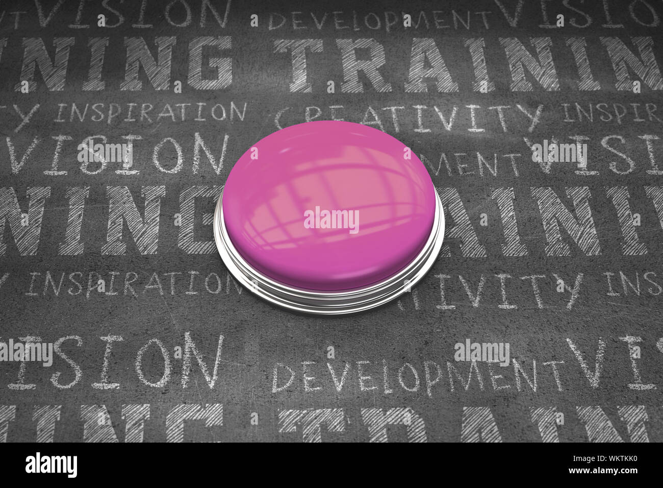 Shiny pink push button against black wall Stock Photo - Alamy