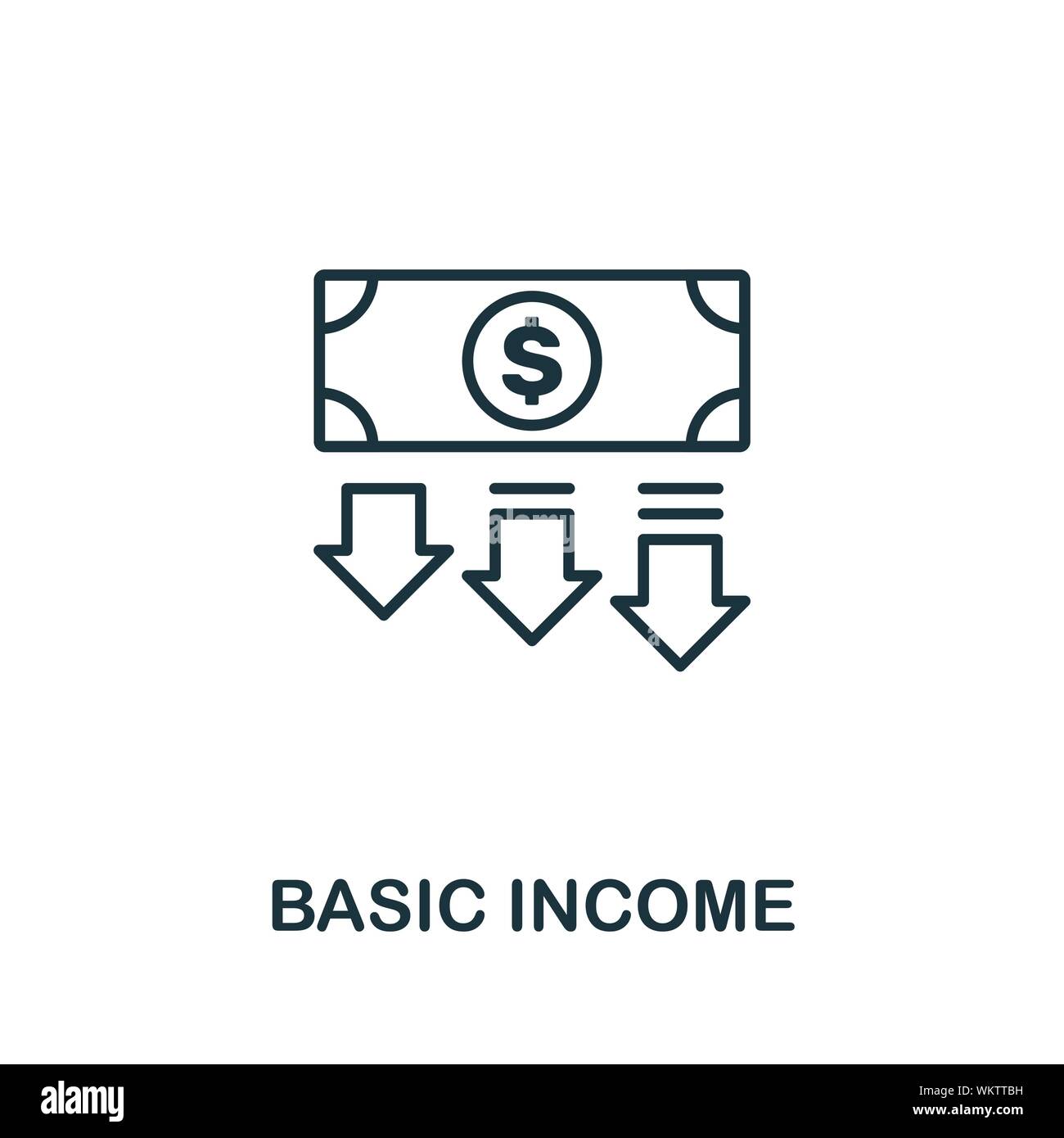 Basic Income outline icon. Thin line concept element from fintech ...