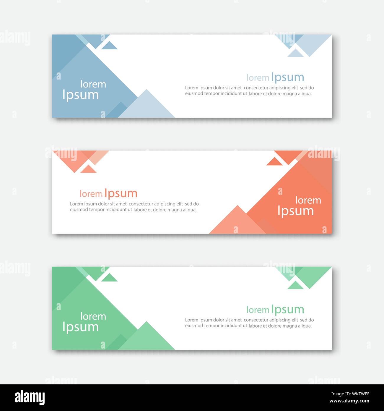 Set of abstract design banner template. Three different colors. Vector ...
