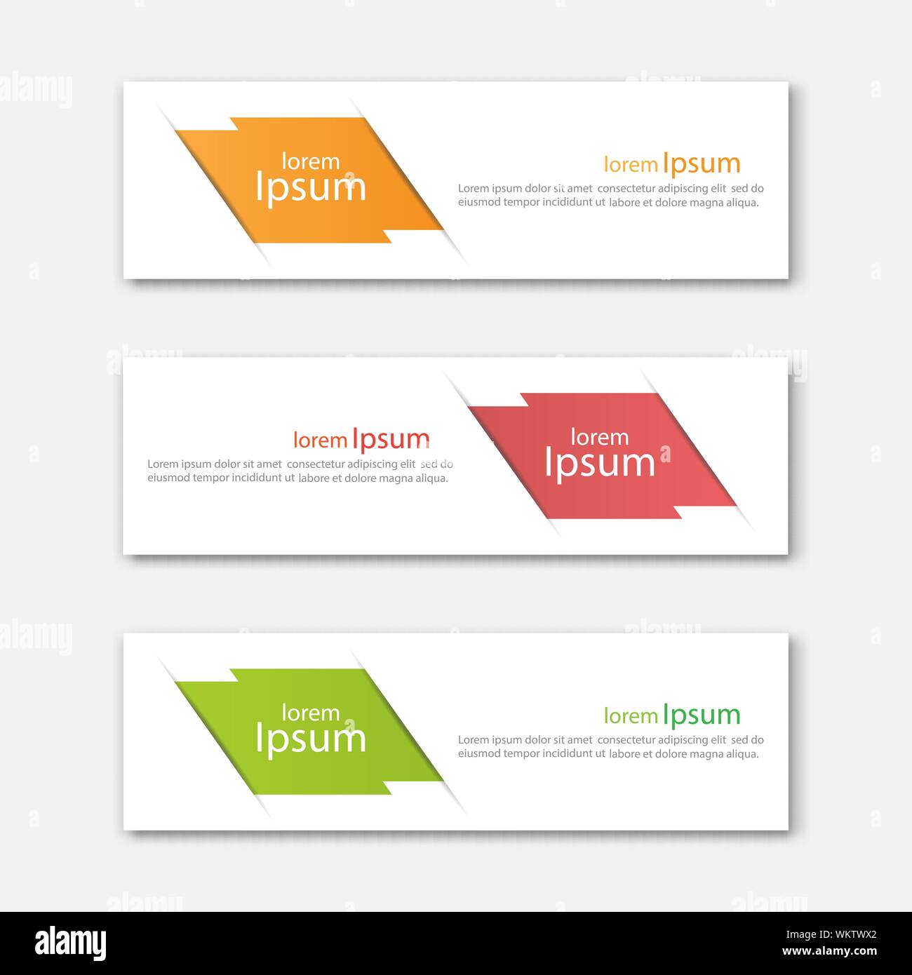 Set of abstract design banner template. Three different colors. Vector ...
