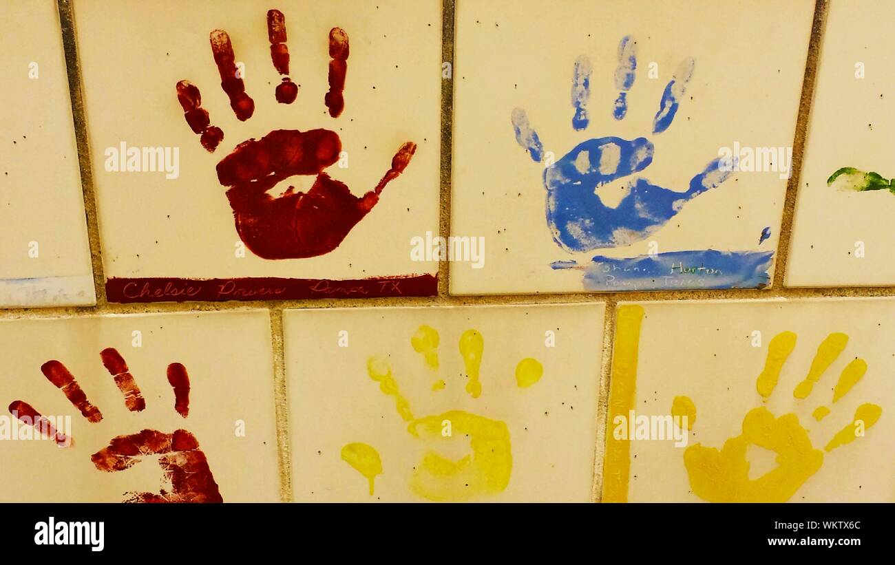 Handprints wall hi-res stock photography and images - Alamy