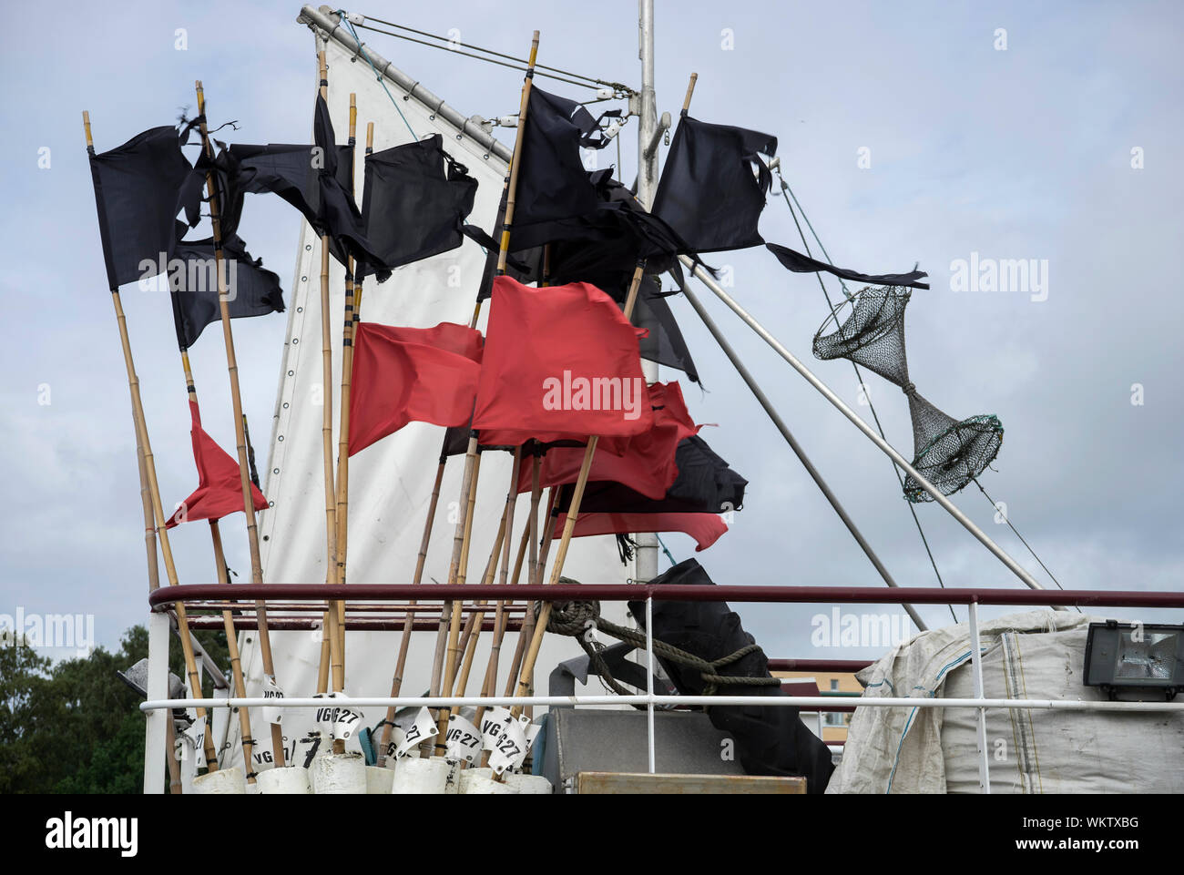 Black and red flags hi-res stock photography and images - Alamy