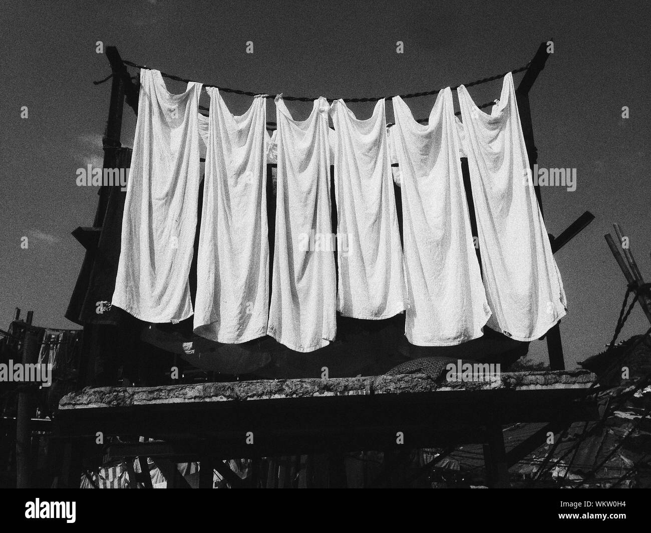 No clothes clothesline Black and White Stock Photos & Images - Alamy
