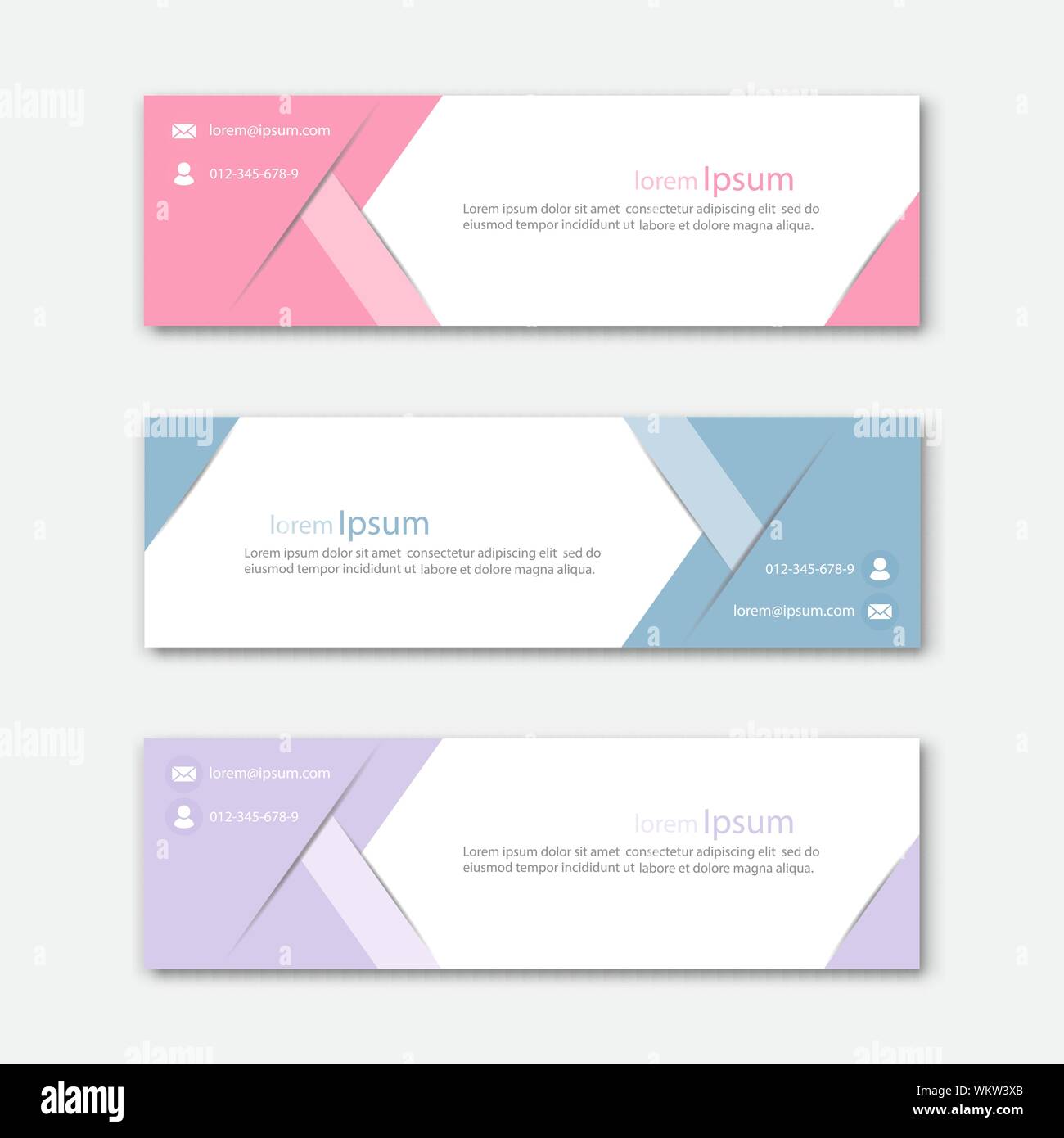 Set of abstract design banner template. Three different colors. Vector ...