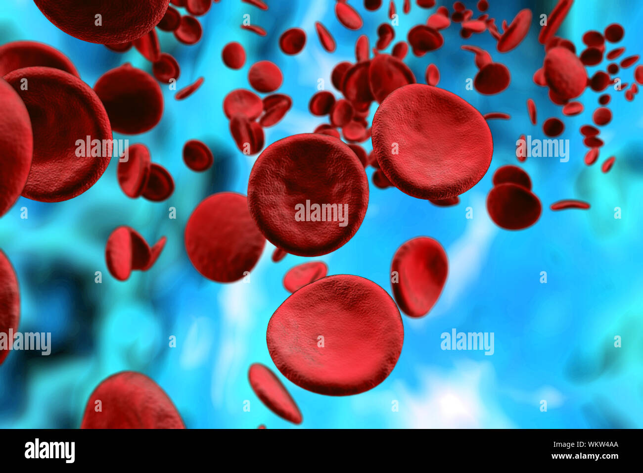 Healthy human red bloodcells in close up 3d illustration Stock Photo ...