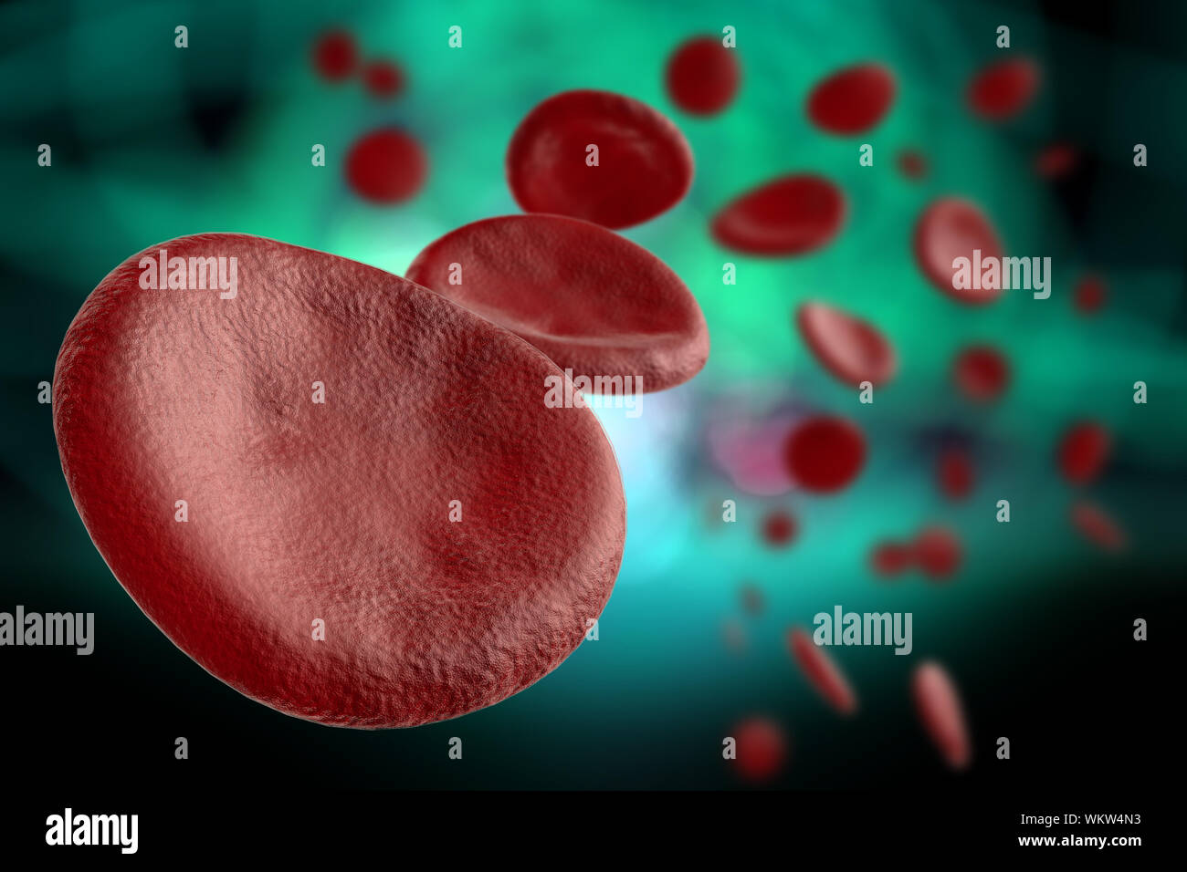 Healthy human red bloodcells in close up 3d illustration Stock Photo ...