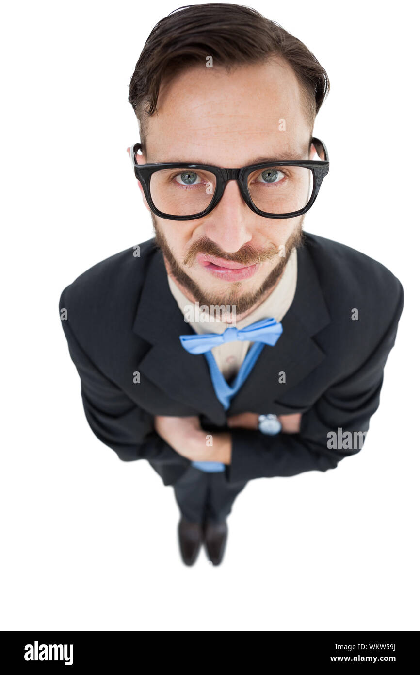 Geeky man looking to camera standing hi-res stock photography and ...