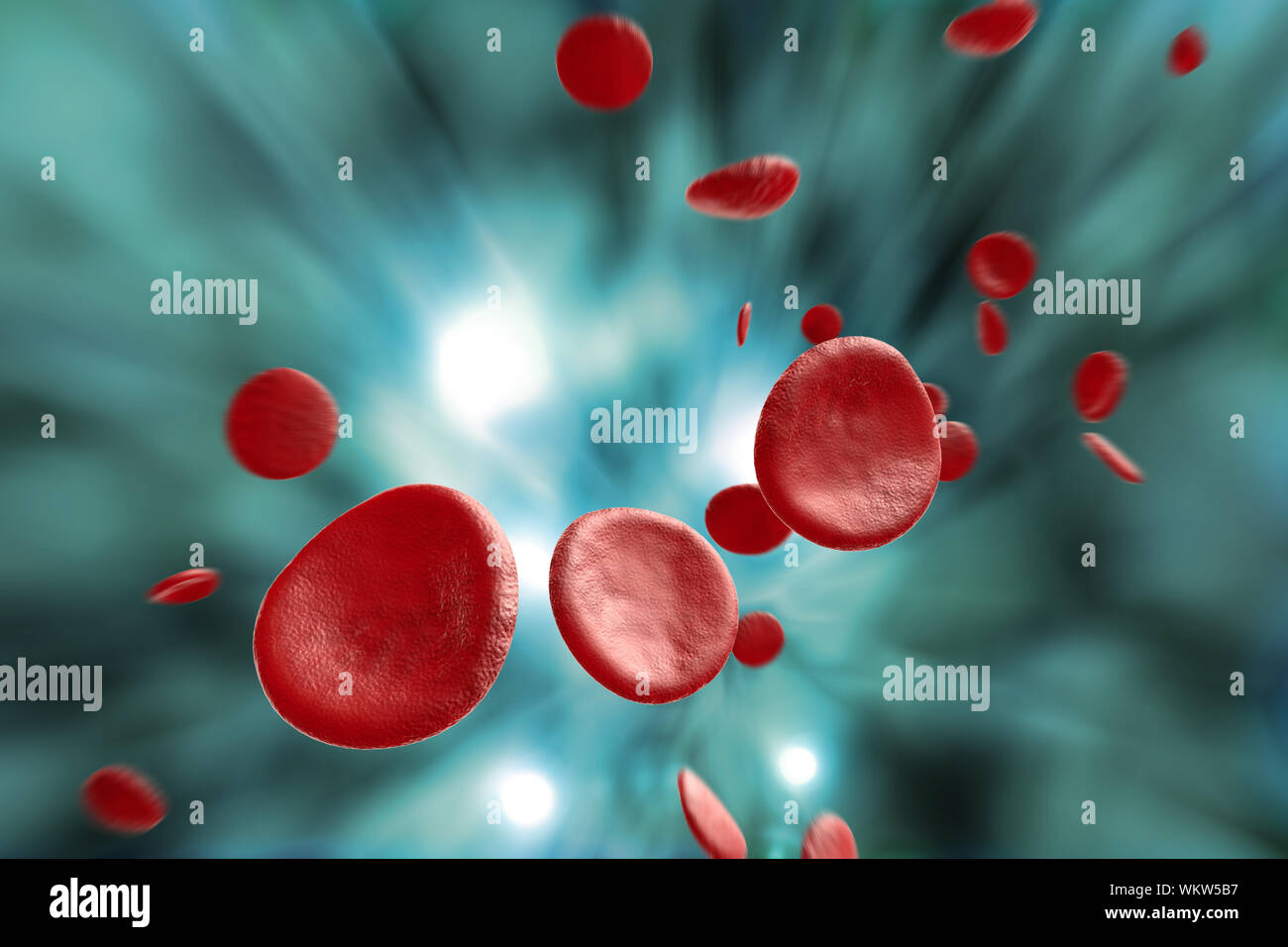 Healthy human red bloodcells in close up 3d illustration Stock Photo ...