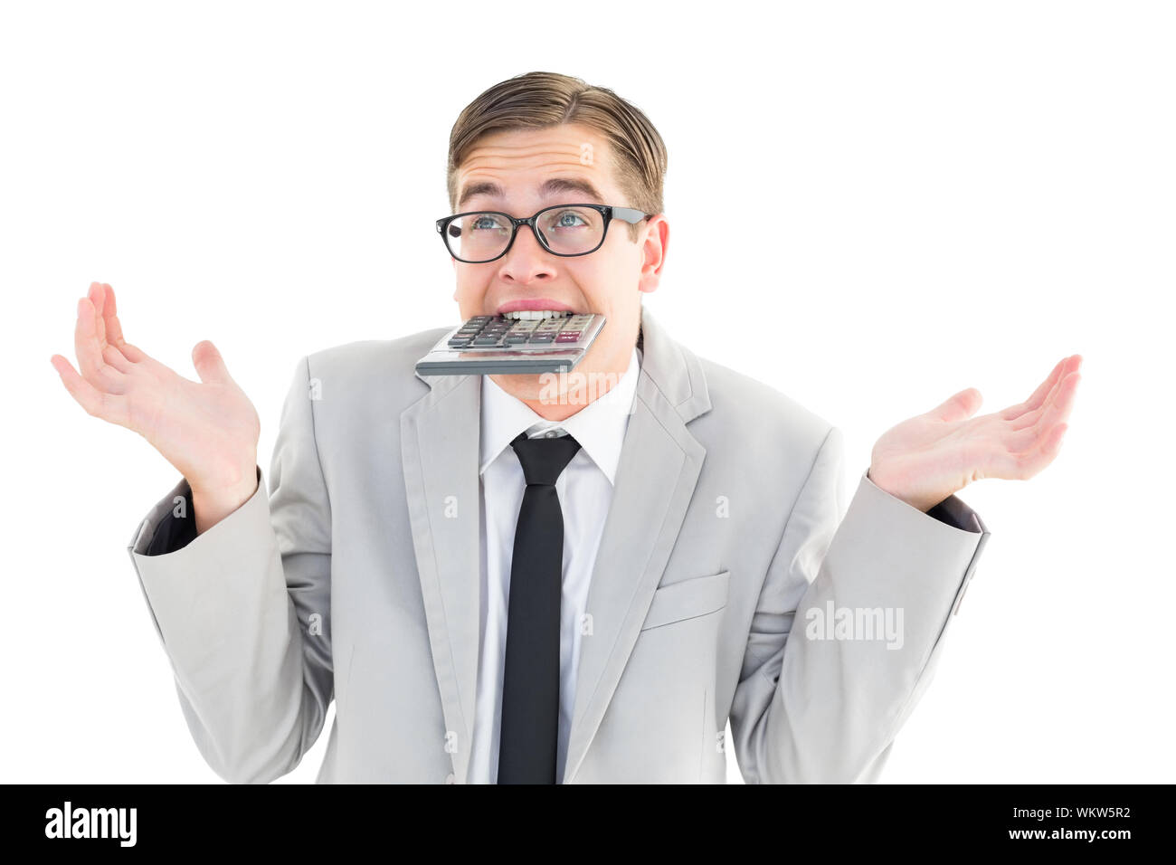 Young handsome businessman shrugging shoulders hi-res stock photography ...
