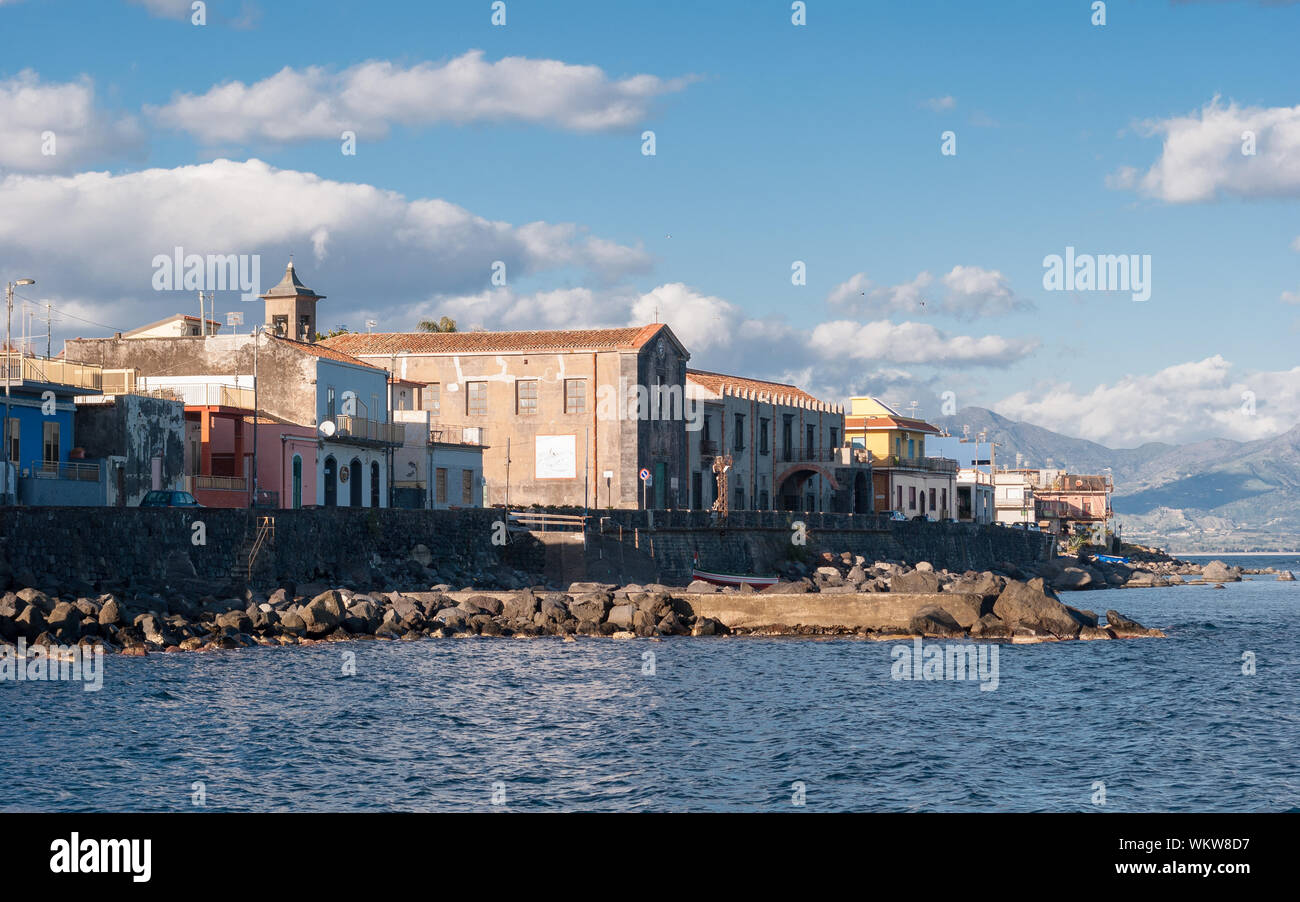 The small sea village of Torre Archirafi (Catania, Sicily Stock Photo ...