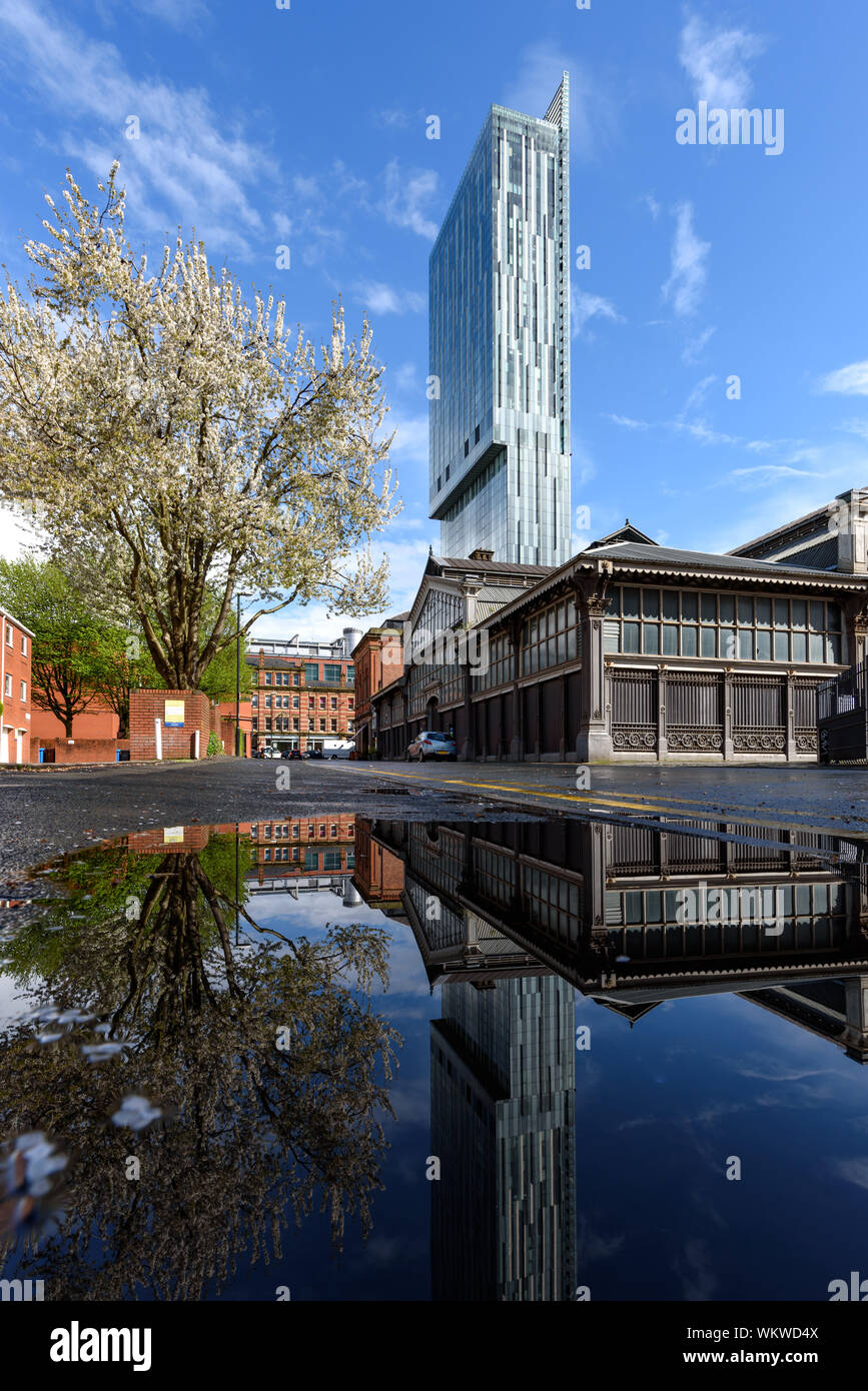 Beetham Tower View Over Water In Manchester City, UK Stock Photo - Alamy